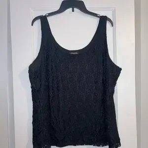 Notations | Tops | Plus Size Black Lace Top | Poshmark